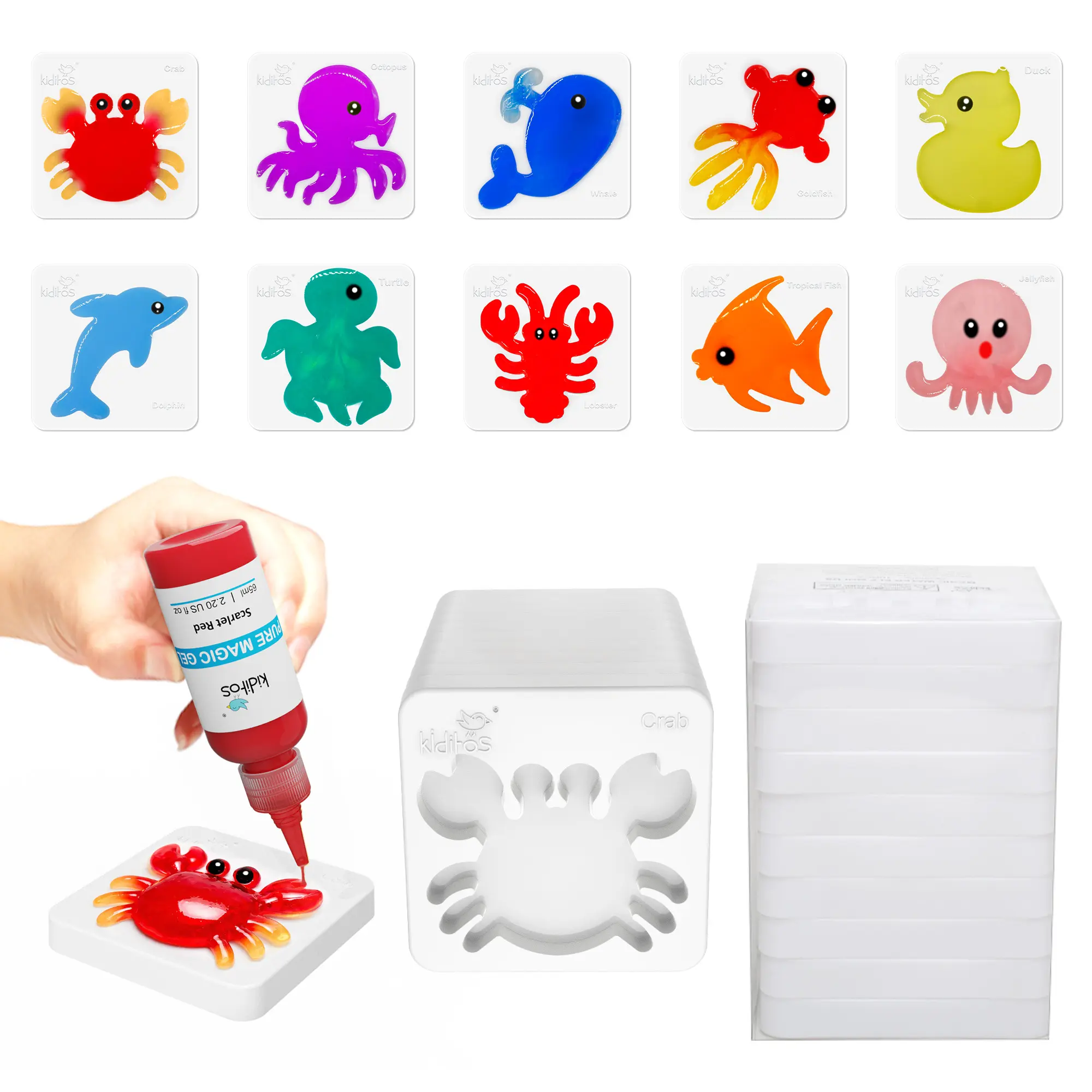 Kiditos Magic Water Elf Mold Set – 10 Reusable BPA Free Plastic Shapes ...