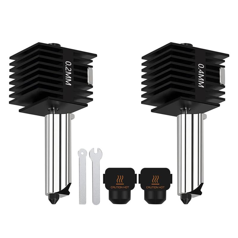 2 Packs 3D Printer A1 Hotend Kits with 0.4mm and 0.2 Hardened Steel ...