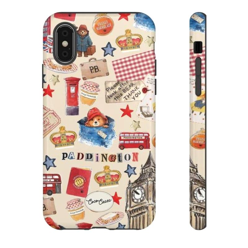 London Bear Phone Case – Cute Bear & British Travel Design, Retro ...