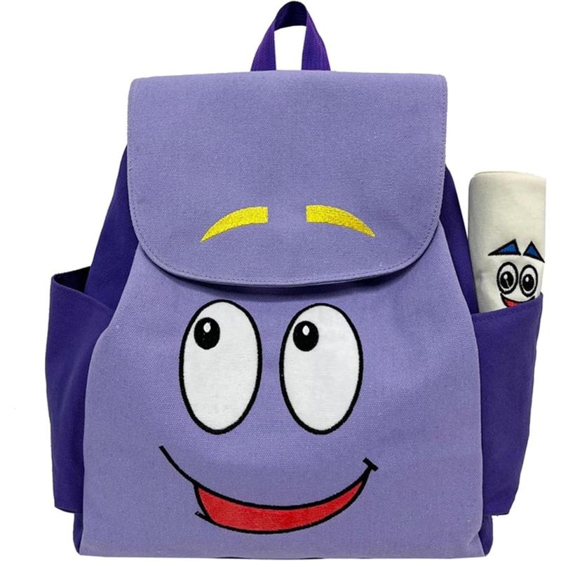 New 15.3"Purple Canvas Backpack Casual Explorer Backpack with Map ...
