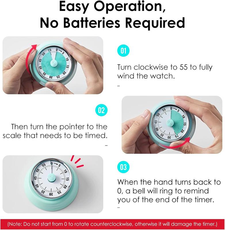 New Visual Kitchen Timer 60-Minute Countdown with Magnetic Base Mint ...