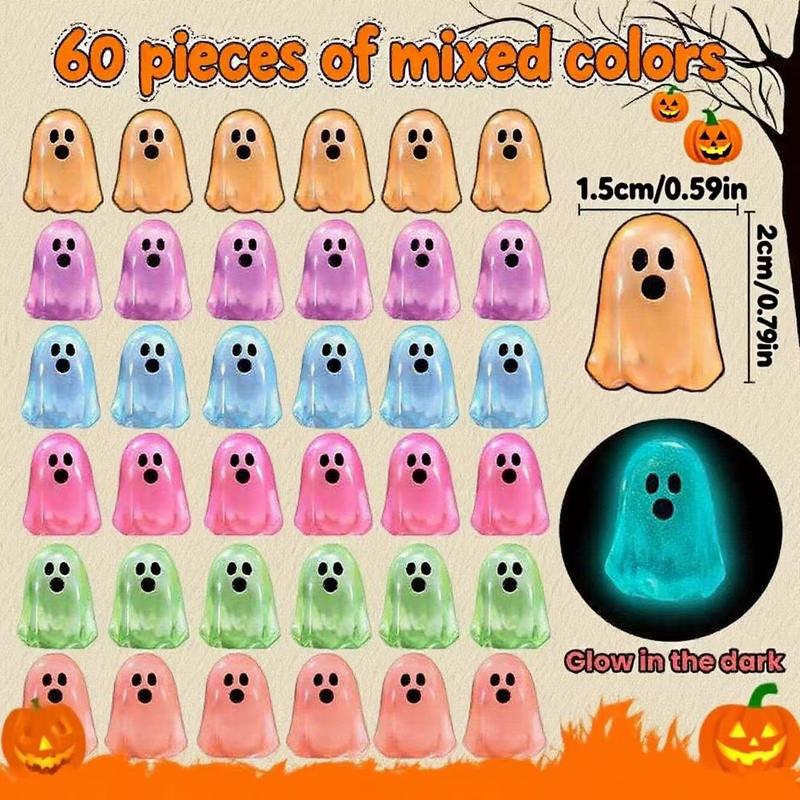 Halloween Mini Cute Ghosts Figures 60Pcs Small Resin Ghost Figurines ...