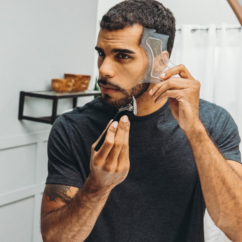 Perfect Haircut and Beard Edge Up Trimmer Guide and Shaping Stencil ...