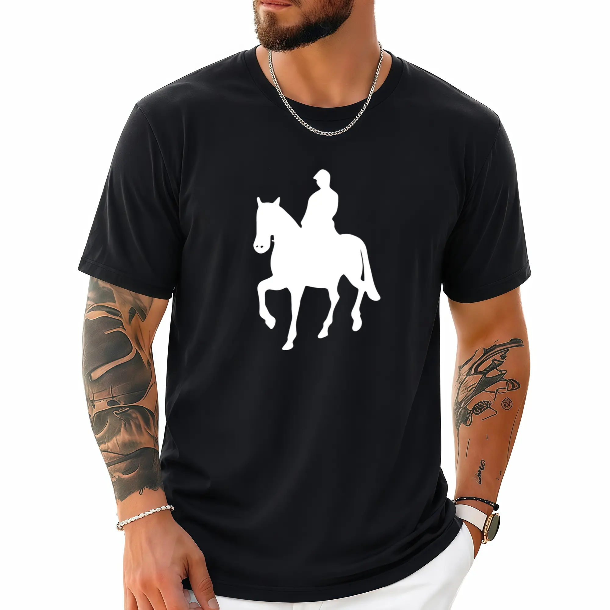 Men'S 100% Graphic T-Shirt - Breathable Soft Lightweight - Horse Rider ...
