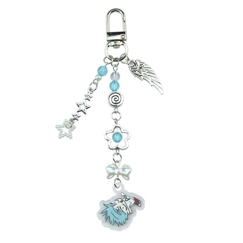 Anime Alien Stage IVAN & TILL Keychain Heart Bow Phone Charm Beaded ...
