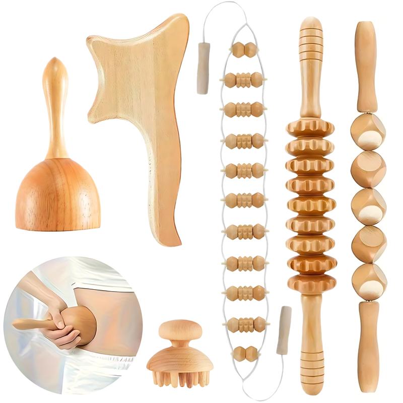 6-In-1 Wooden Therapy Massage Tool, Lymph Drainage Massager, Anti ...