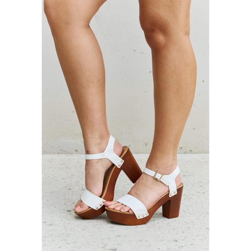DDK Time After Time Wooden Platform Strap Heels - TikTok Shop