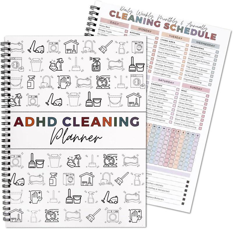 ADHD Cleaning Planner A4 Size Daily Schedule Focus Checklist Notebook ...