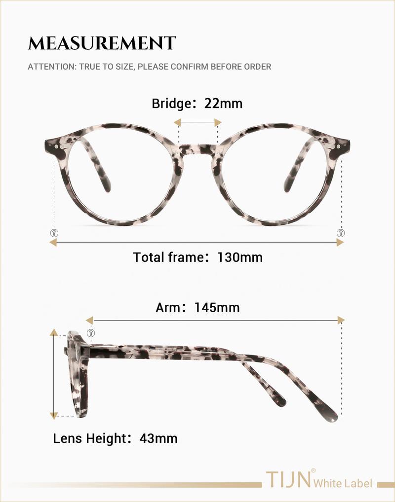 Blue Light Blocking Glasses for Men Women Vintage Thick Round Rim Frame ...