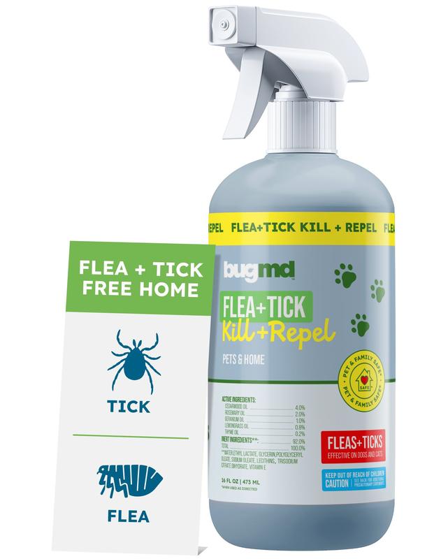 BugMD Flea & Tick Spray for Dogs, Cats & Home – Plant-Based Formula ...