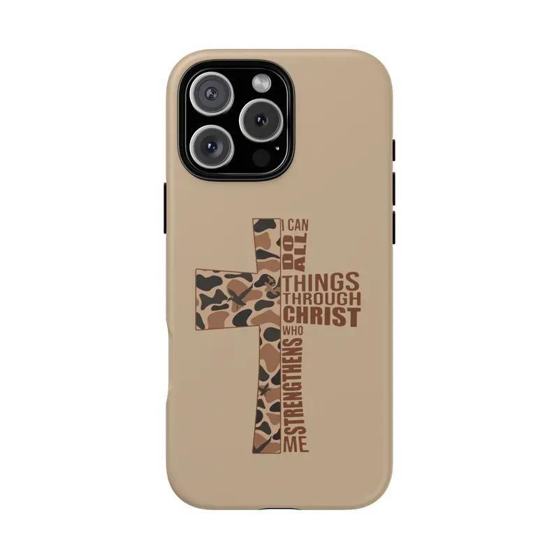 Inspirational Camo Cross iPhone Case - I Can Do All Things Through ...