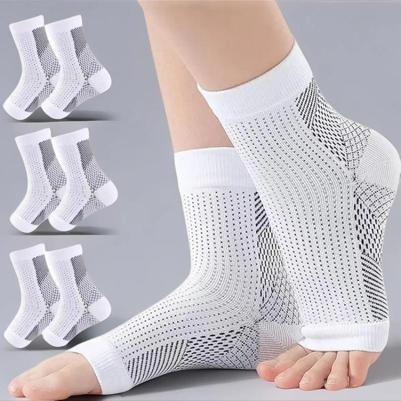 Compression Socks, 3 Pairs Open Toe Compression Ankle Sleeves, Ankle ...