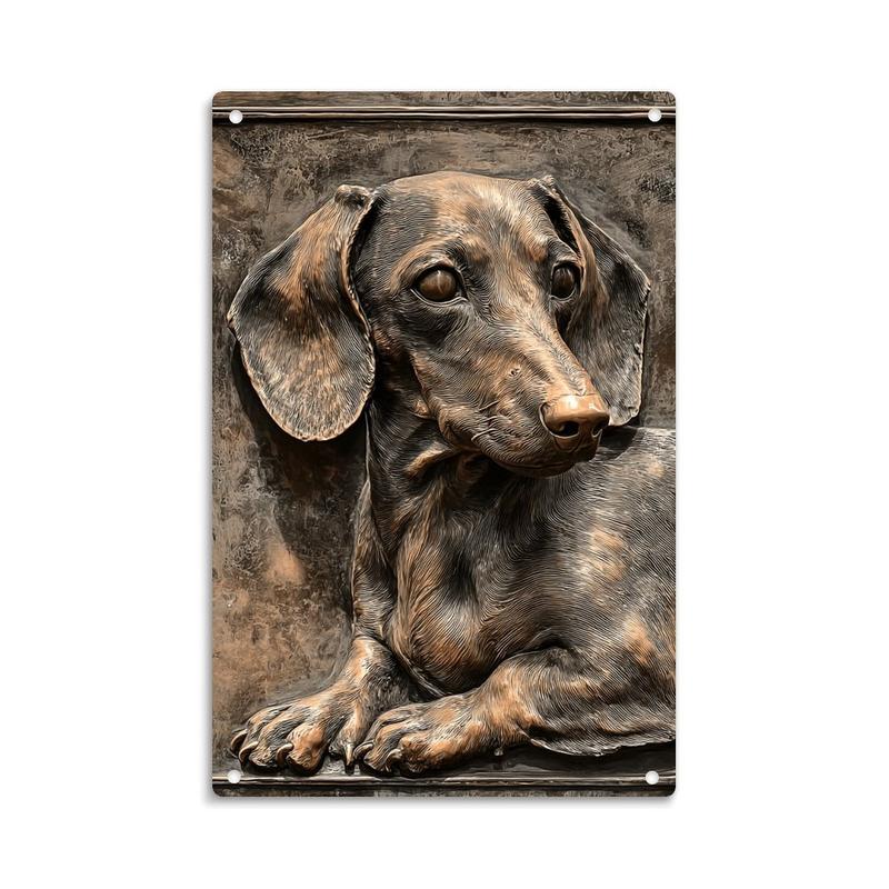 Dachshund Dog Lover Gift， Vintage Brown Dachshund Metal Sign Print ...