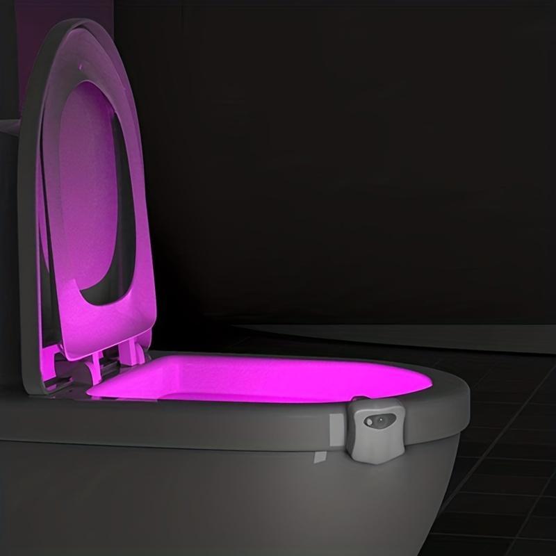 Battery Powered Toilet Sensor Light with 8 Colors, 1 Count Human Sensor ...