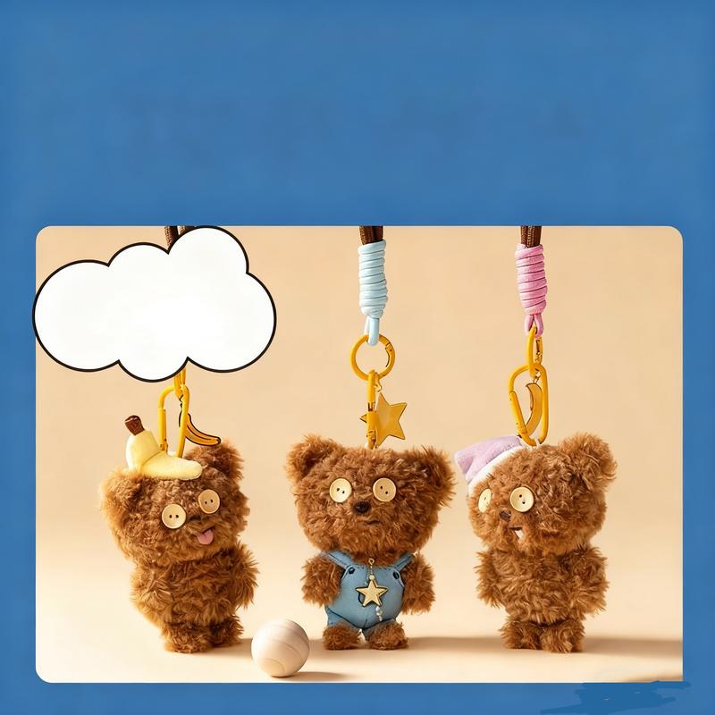Miniso Minions Bob & Tim Bear Plush Keychain Backpack Strap Banana ...