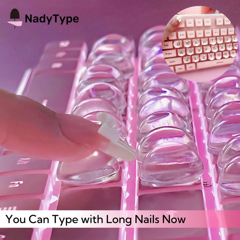 NadyType Ultra-Clear Keyboard Sticker for Long Nails - Nano-Glue ...