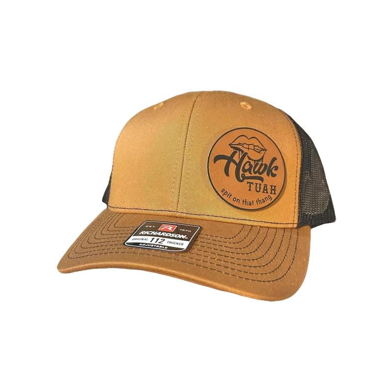 Richardson Hat: Hawk Tuah Custom Leather Patch Trendy Hat - TikTok Shop