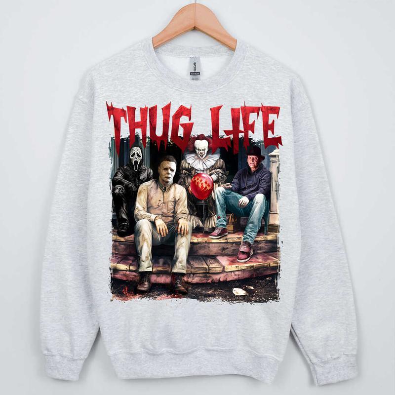 Thug Life Horror Shirt, Ghost Face Michael Myers Pennywise Freddy ...