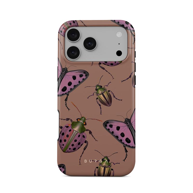 BURGA iPhone Case - Runaway | Pink & Green Beetle Print MagSafe Slim ...