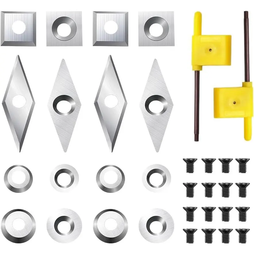 34 count Tungsten Carbide Cutters Inserts Set, Lathe Tools for Lathe ...