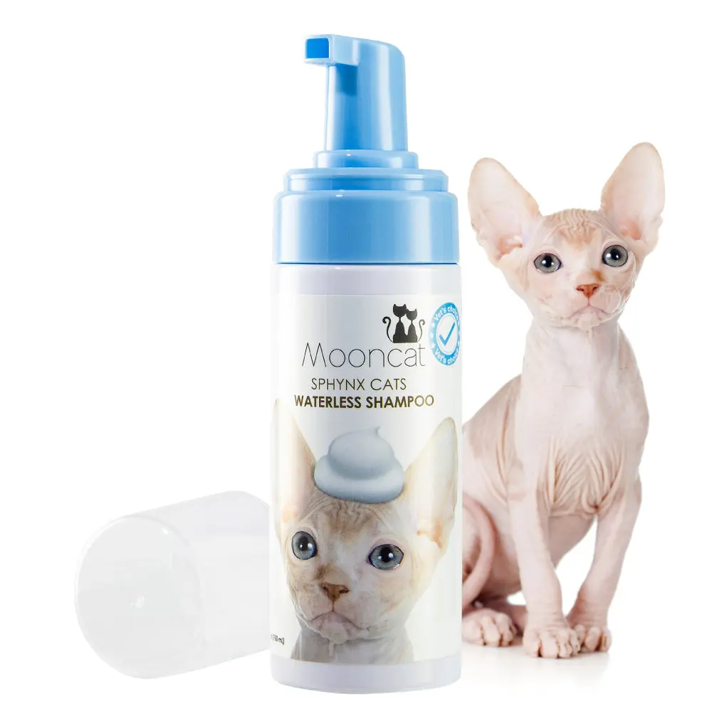 Mooncat Waterless Shampoo for Sphynx Cats - Gentle 5 oz Formula for ...