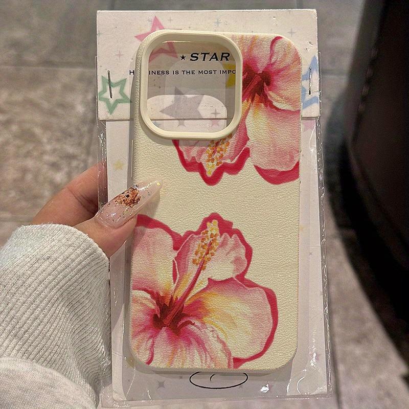 Elegant Pink Hibiscus Pattern Suitable for TPU Cases for Iphone 16 Pro ...