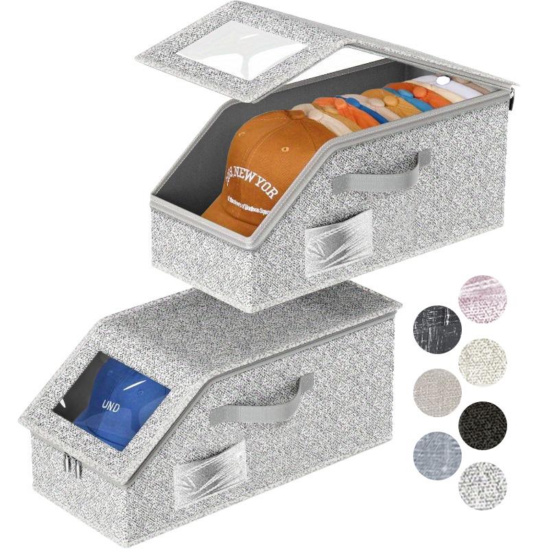 Foldable Hat Storage Box with Label Positions, Large Capacity, Multi ...