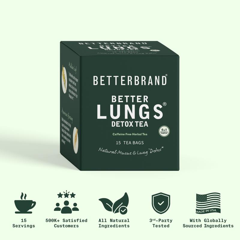 BetterLungs Lung Cleansing Tea Bags - Mullein Leaf, Ginseng, Elderberry ...
