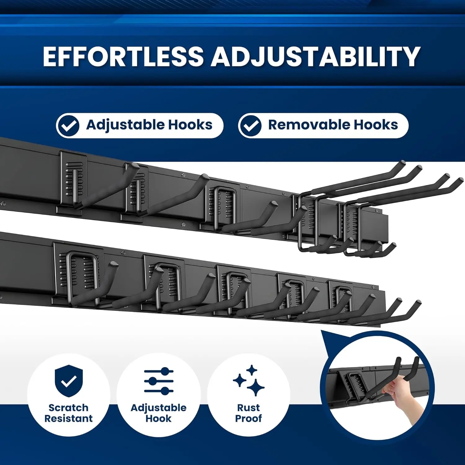 64'' -Metal Garage Tool Organizer Wall Mount - Heavy-Duty Tool Rack ...