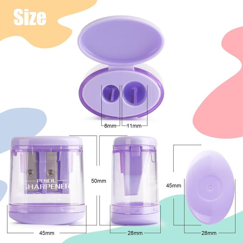 4 Pack Pencil Sharpeners Manual Dual Holes Compact Colored Handheld ...
