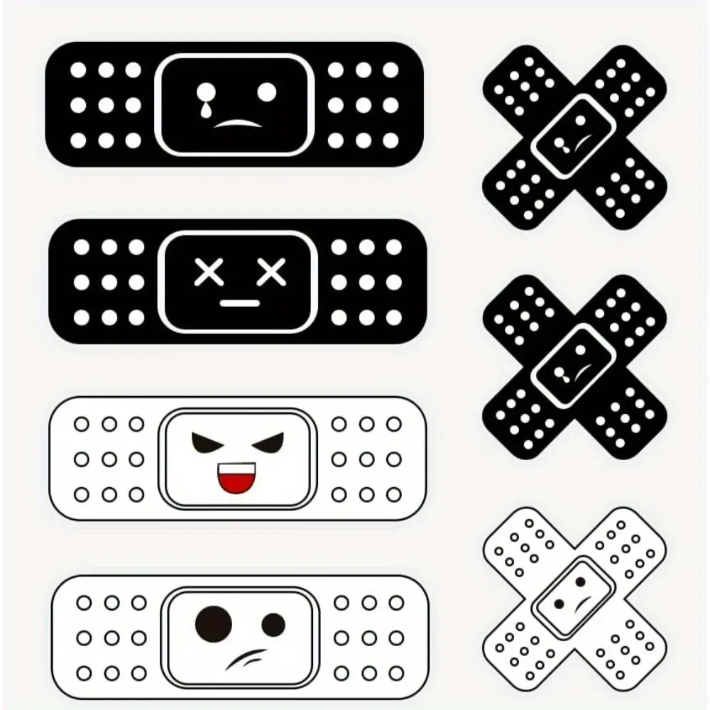 7PCS/SET Funny Cute Emoji Band-Aid Logo Sticker - For notebooks ...