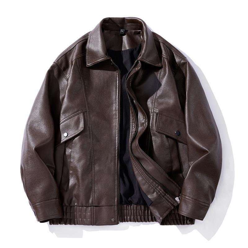 BIGWIG men's autumn and winter casual faux leather bomber jacket ...