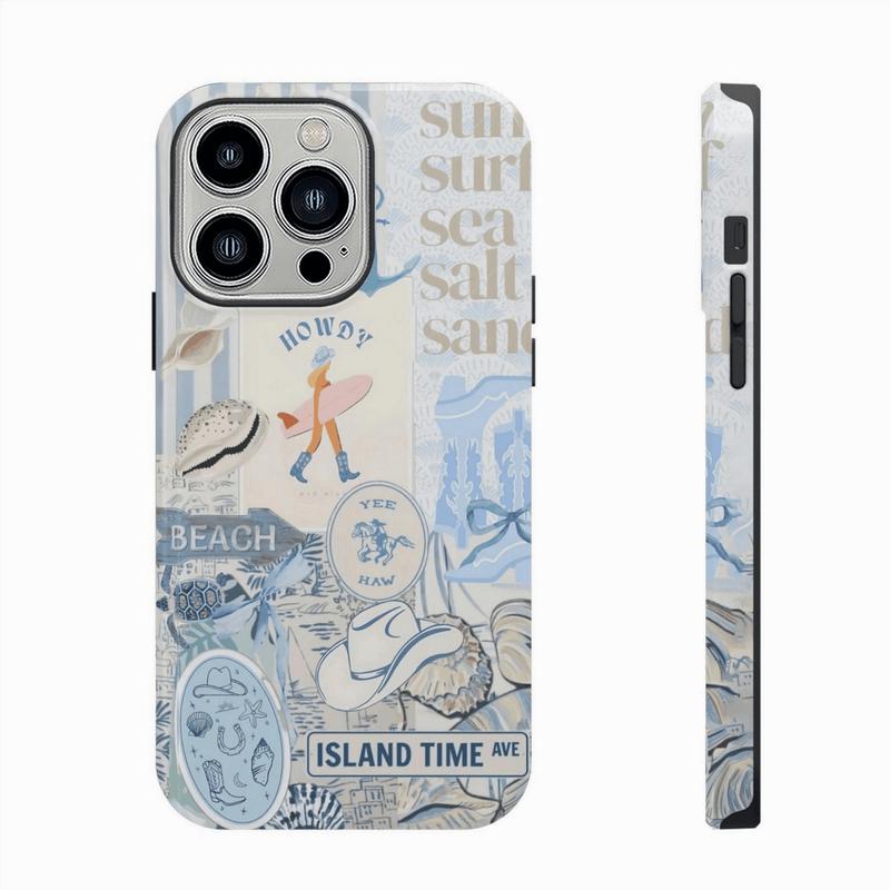 Ocean Beachy Coconut Girl Collage phone Case – Tropical Seashell Summer ...