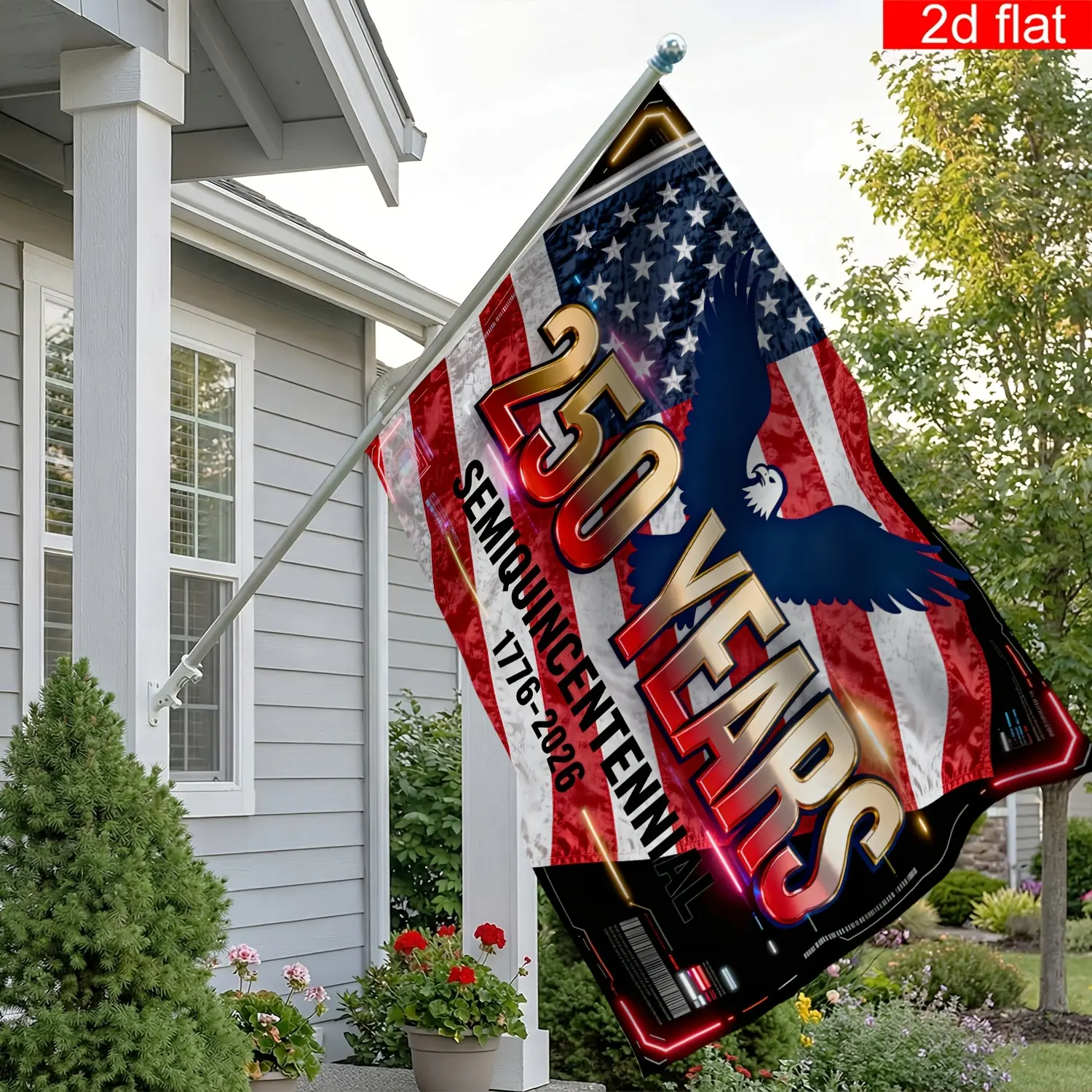 Patriotic 2D Banner for 250th Anniversary of American Independence ...