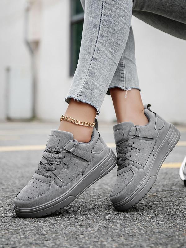 Women's Fashionable Lace Up Low Top Sneakers, Casual Trainers ...