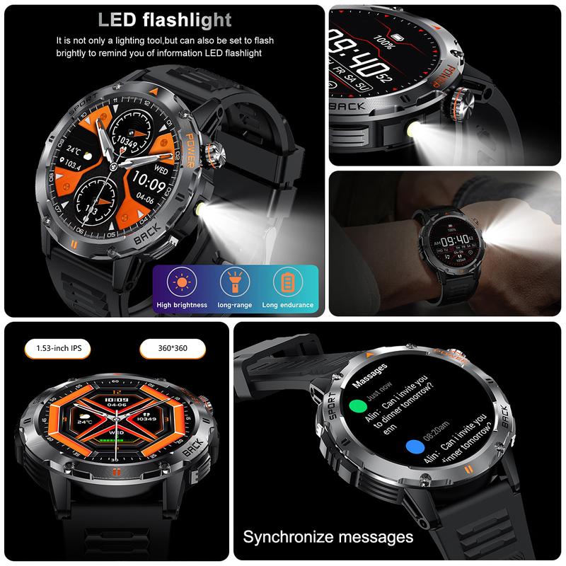 COIUSOR military-grade large-screen smart hand with LED flashlight ...