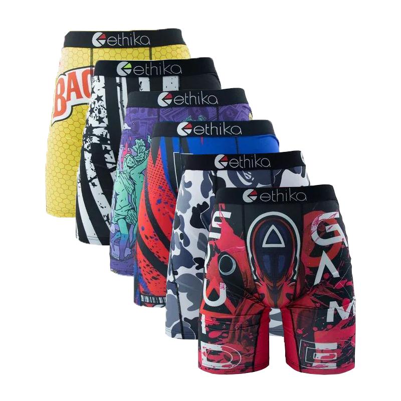 S-XXXL 6Pcs ETHIKA Sexy Printed Men Underwear Boxer Shorts Underpants ...