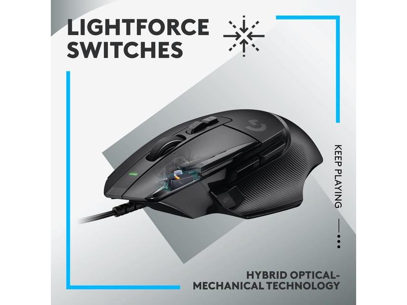 Logitech G502 X Wired Gaming Mouse - LIGHTFORCE hybrid optical ...