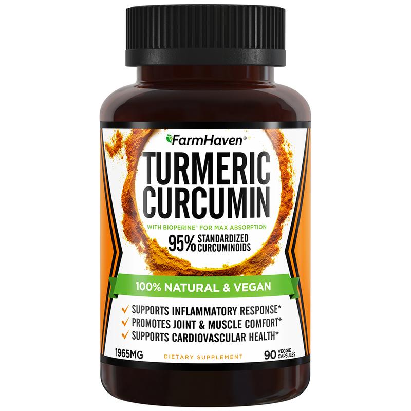 FarmHaven Turmeric Curcumin with BioPerine Black Pepper & 95% ...