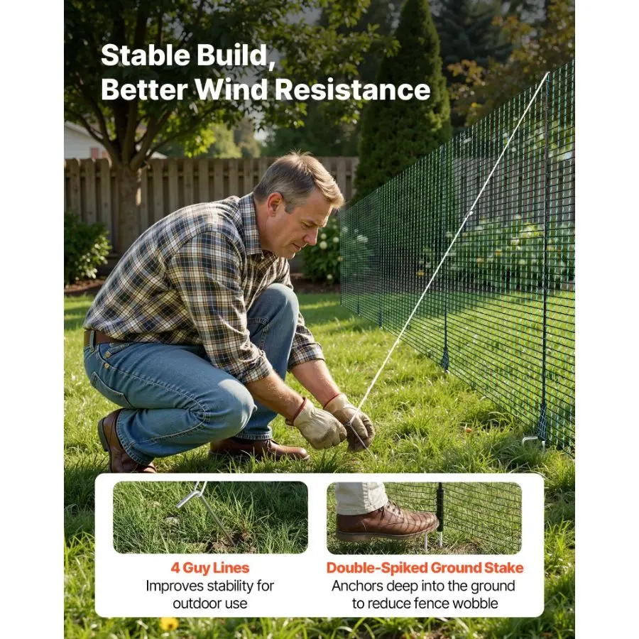 fathersdaygift VEVOR Temporary Fence with Posts, 3x 49.2 FT Plastic ...