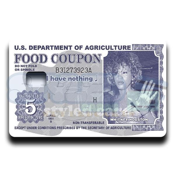 Funny whitney food coupon debit card sticker - TikTok Shop