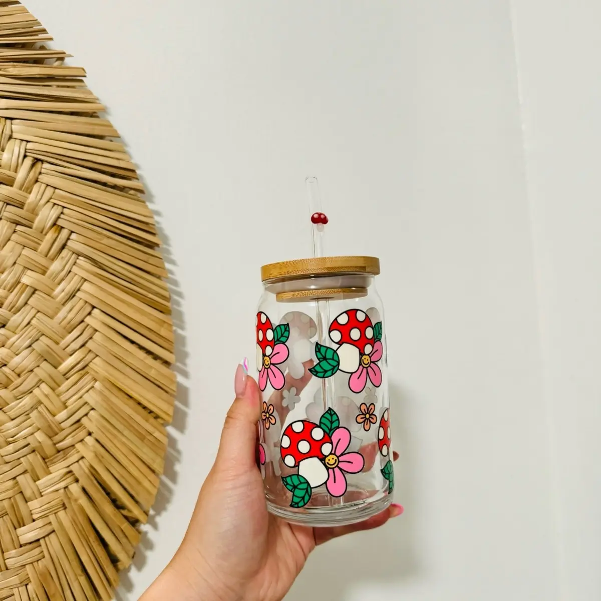 Mushroom Smiley Beer Can Glass - TikTok Shop