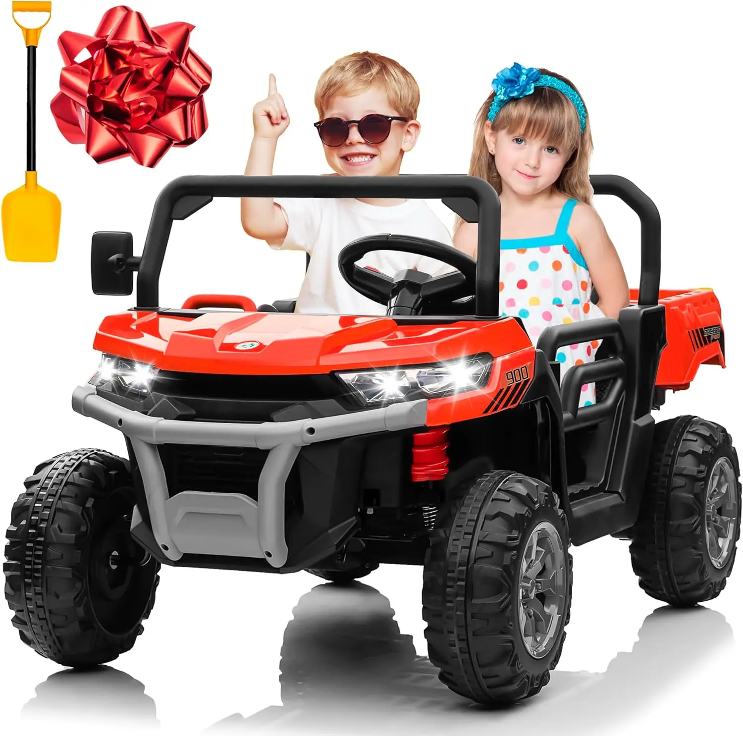 Kartivo 24V 4WD Ride on Truck Car w/4X200W Motor, Dump Bed, Gift Flower ...