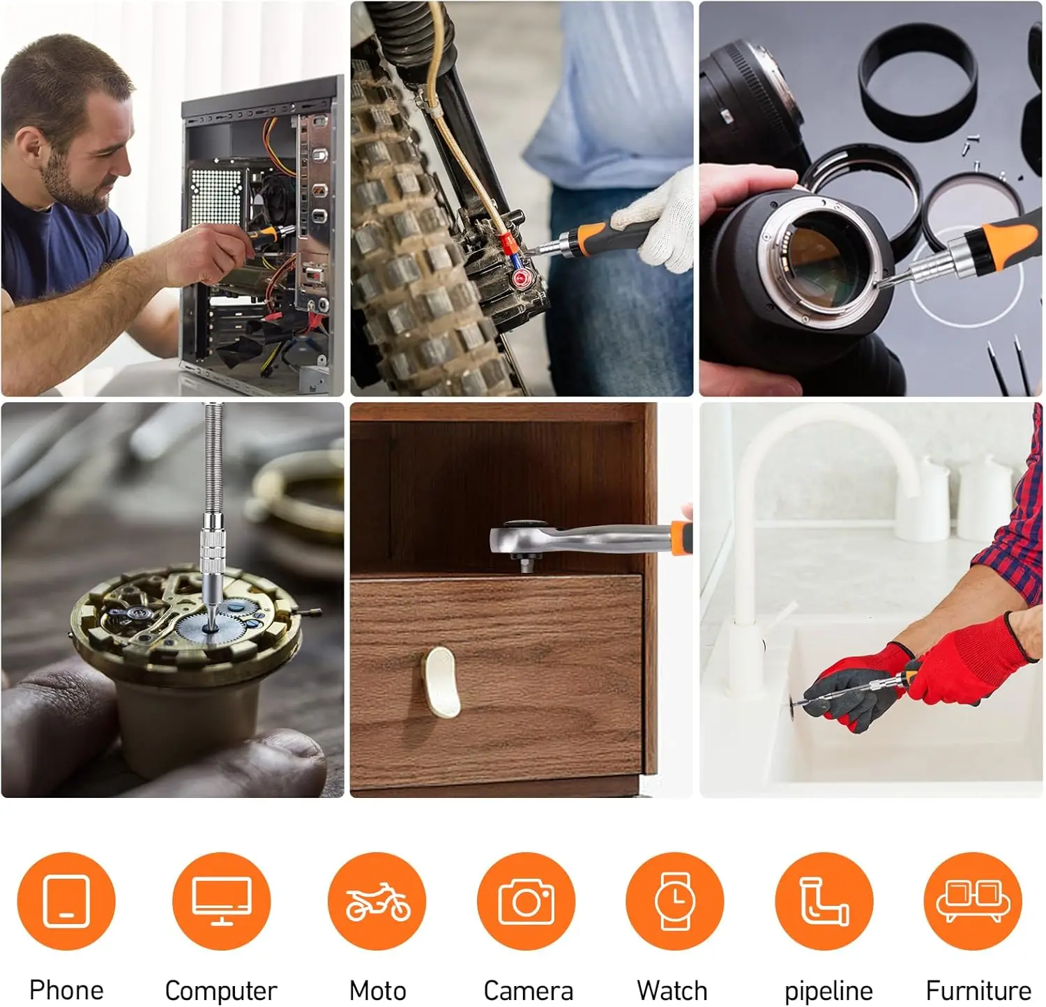 Ratcheting Set: 38-in-1 Ratchet Tools Versatile Tools for Mechanics and ...