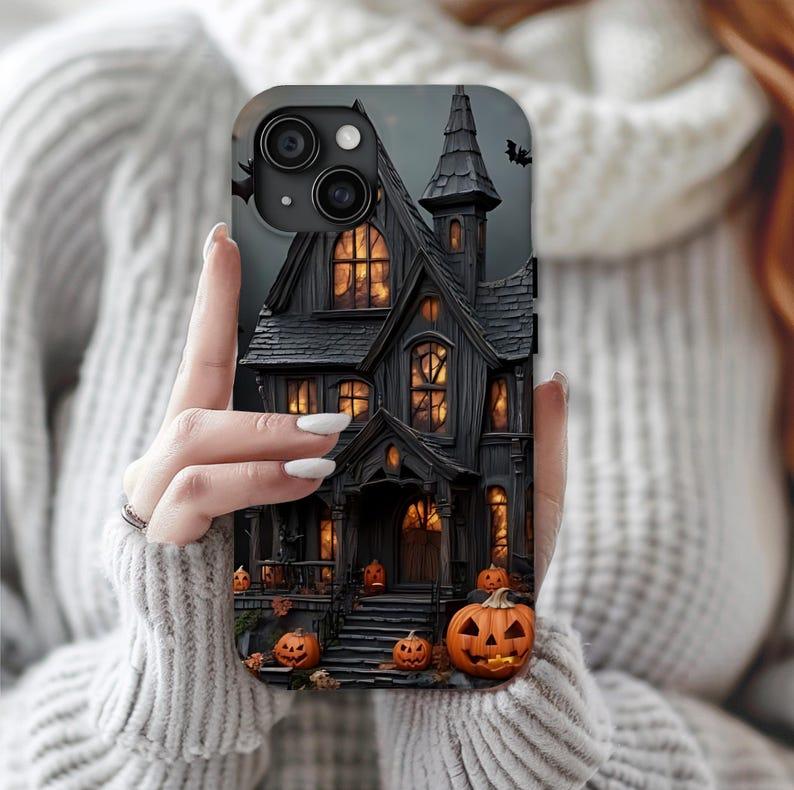 Haunted Mansion Halloween Phone Case, Spooky Gothic Phone Cover, Scary ...