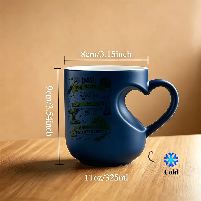 11oz Father's Day Gift, Blue Color Changing Coffee Mug for Dad, Funny ...