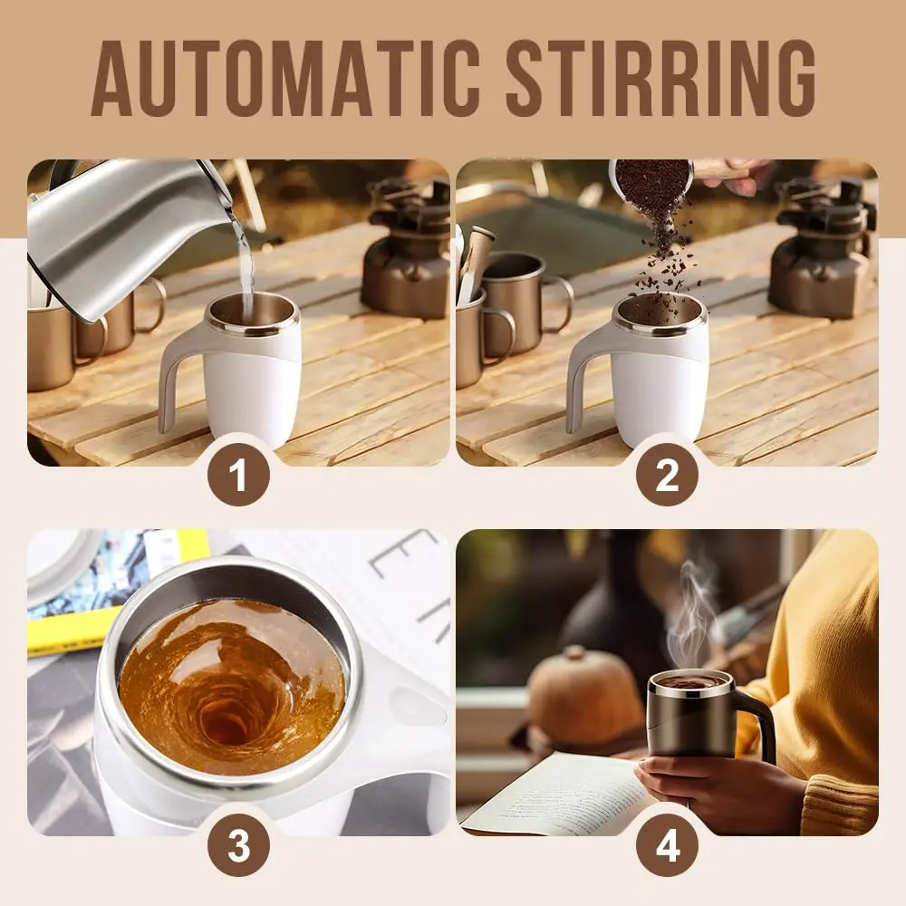 Automatic Self Stirring Coffee Mug | Rechargeable Magnetic Mixing Cup ...
