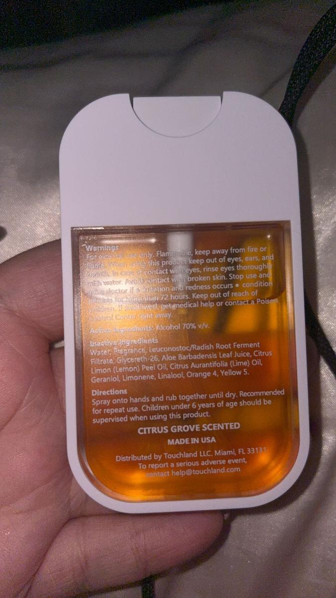 Touchland Citrus Grove Power Mist Hand Sanitizer, Fresh, Hydrating ...