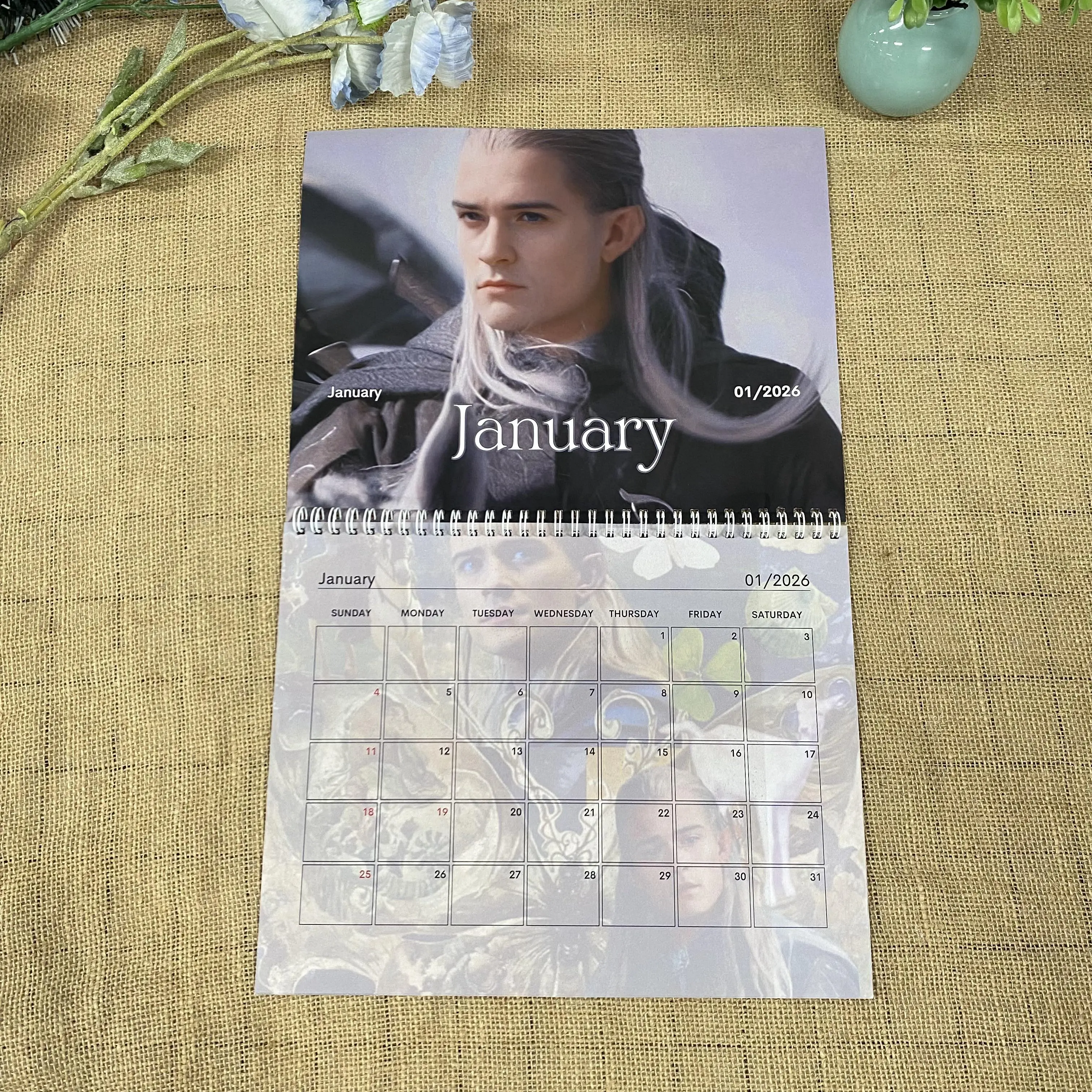 Legolas LOTR Lord of The Rings 2026 Wall Calendar Monthly Planner ...