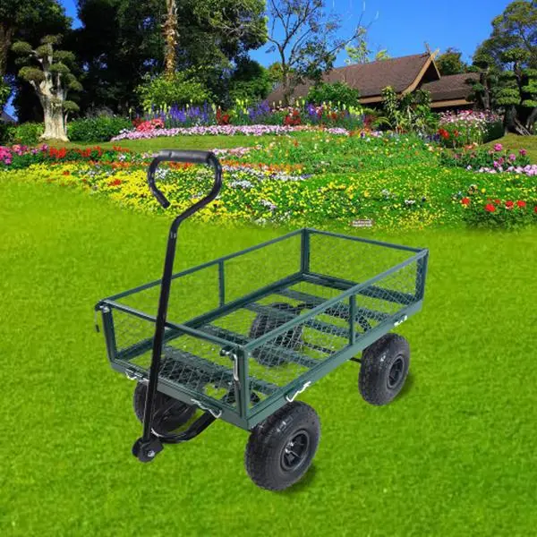 Heavy Duty 400 Lbs Capacity Mesh Steel Garden Cart Folding Utility ...